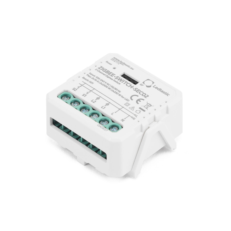 Ledtastic ZIGBEE-SWITCH-SEC02 Dual Smart Switch - Zigbee 3.0
