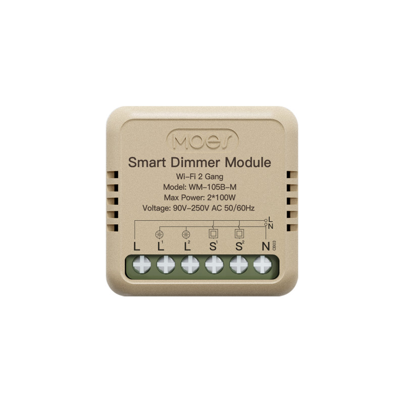 MOES WM-105B-M-MS Dual Smart Dimmer - Wi-Fi